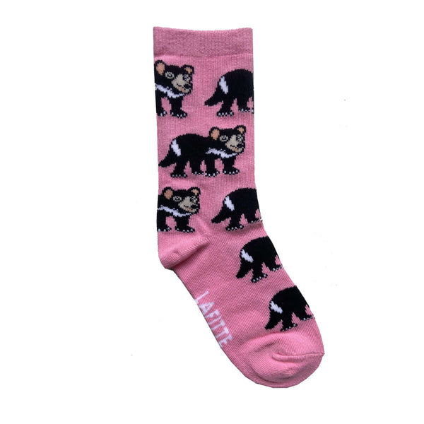 Kids Pink Tasmanian Devil Socks | Shop LAFITTE Socks Online Australia